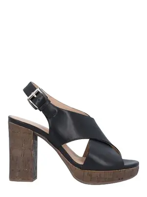 Geox Leather Slingback Sandals Black