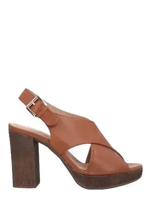 Geox Leather Slingback Sandals Brown