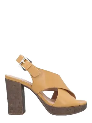 Geox Leather Slingback Sandals Yellow