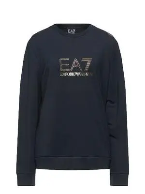 EA7 EA7 French Terry Sweatshirt With Appliqués Blue