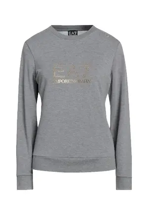 EA7 EA7 French Terry Sweatshirt With Appliqués Grey
