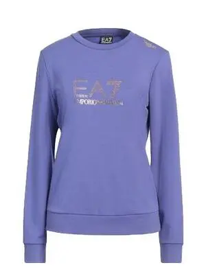 EA7 EA7 French Terry Sweatshirt With Appliqués Purple