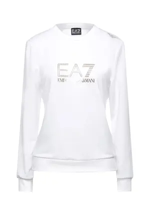 EA7 EA7 French Terry Sweatshirt With Appliqués White