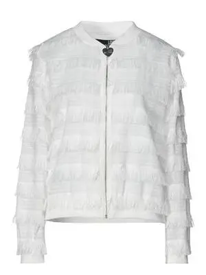 Moschino Jacket In Cotton, Polyester, And Elastane - White