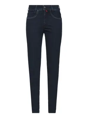 High Straight-Leg Denim Jeans Dark Blue