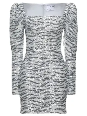 IN THE MOOD FOR LOVE Sequin Zebra-print Mini Dress - White