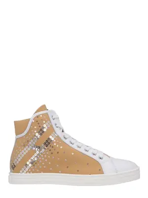 Hogan Rebel Leather And Textile High-top Sneakers - Beige