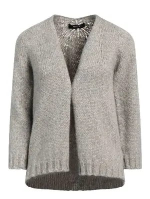 Alpha Studio ALPHA STUDIO Khaki Mélange Knit Cardigan Light Grey
