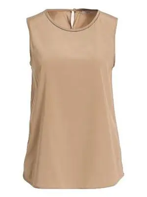 Peserico Top In Silk And Elastane - Beige