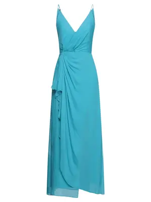 Atos Lombardini Maxi Georgette Dress Turquoise