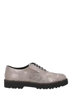 Hogan Lace-Up Leather Oxford Shoes Dove Grey