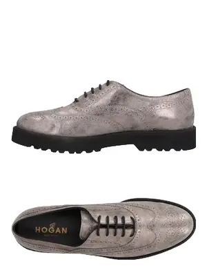 Hogan Lace-up Leather Oxford Shoes - Grey