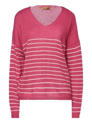 EBARRITO EBARRITO Striped V-Neck Sweater Pink