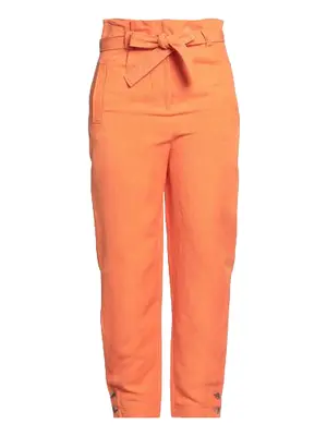 Alberta Ferretti Tapered Linen-Silk Blend Pants Orange