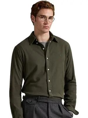 Ralph Lauren Classic Fit Brushed Flannel Shirt - Ranger Green