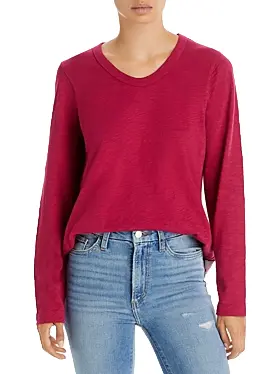 WILT CLOTHING Long Sleeve Crewneck Tee Berry