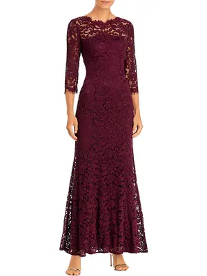Eliza J Lace Gown Mulberry