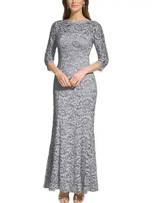 Eliza J Lace Gown - Steel