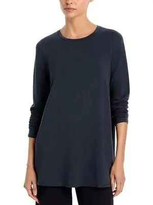 Eileen Fisher Crewneck Tunic Tee - Graphite