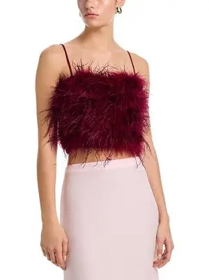 LUCY PARIS Lucy Paris Milly Feather Top Burgundy