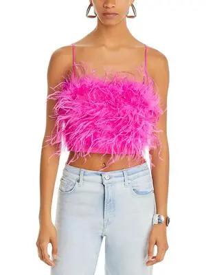 LUCY PARIS Lucy Paris Milly Feather Top Fuschia