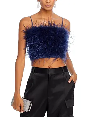 LUCY PARIS Lucy Paris Milly Feather Top Smoked Blue