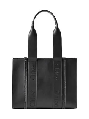 Chloé Chloé Woody Medium Leather Tote Black