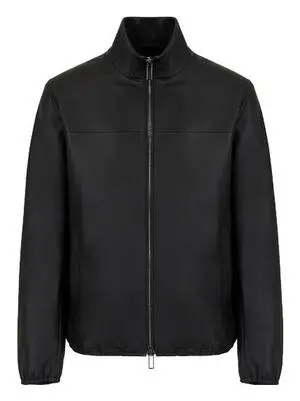 Emporio Armani Emporio Armani Semi-Aniline Nappa Lambskin Blouson Black
