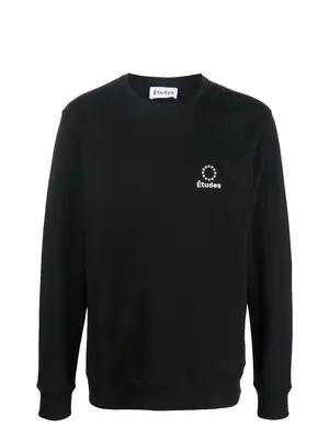 ÉTUDES STUDIO Embroidered-logo Organic Cotton Sweatshirt - Black