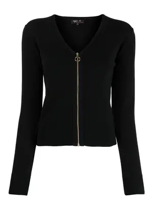 AGNÈS B. Diane Zipped Cardigan - Black
