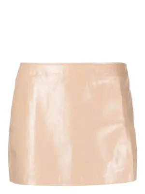 MANOKHI Manokhi Side-Slit Mini Leather Skirt