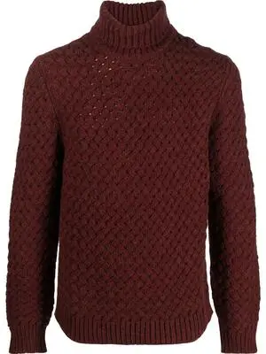 LARDINI Chunky Knit Jumper - Red