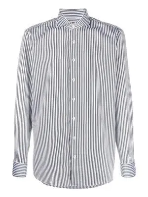 LARDINI Striped Button-down Shirt - White