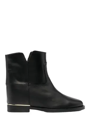 VIA ROMA 15 Side Slit Ankle Boots - Black