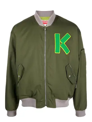 Kenzo Varsity Logo-patch Bomber Jacket - Green