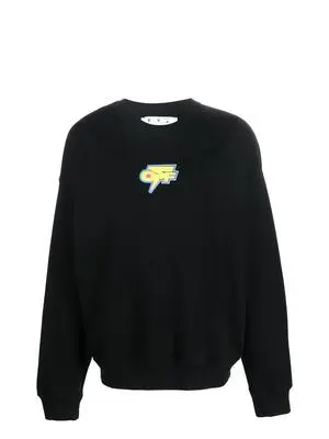 Off-White Arrows Print Crew Neck Sweatshirt - Black