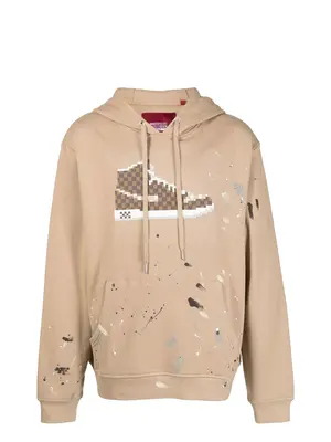 MOSTLY HEARD RARELY SEEN 8-BIT Checker Louis Long-sleeve Hoodie - Brown