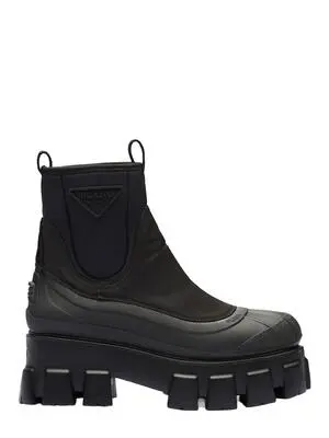 Prada Moonlith Gabardine Ankle Boots - Black
