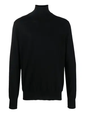 JIL SANDER Fine-knit Roll-neck Jumper - Black