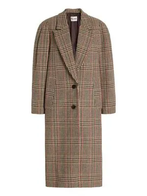 Miu Miu Single-breasted Tartan Coat - Print
