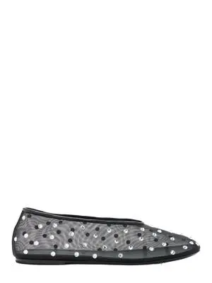 Khaite Marcy Crystal-embellished Mesh Flats - Black