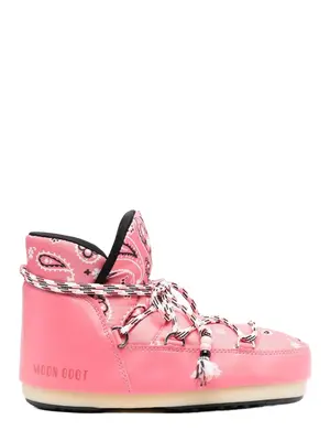 ALANUI X MOON BOOT Bandana Print Ankle Boots - Pink