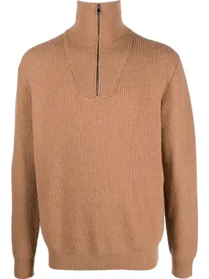 ROBERTO COLLINA Roberto Collina Half Zip Ribbed Jumper