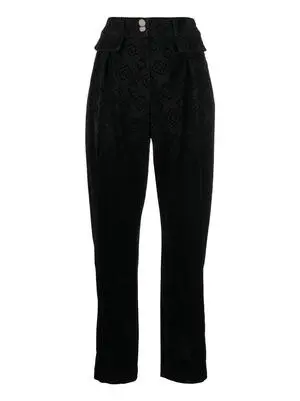 Alberta Ferretti Geometric Print High-waisted Trousers - Black