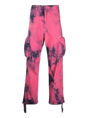 Off-White Tie-dye Cargo Trousers - Pink