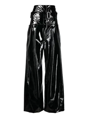 Philosophy Di Lorenzo Serafini High-shine Wide-leg Trousers - Black