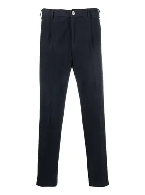 Incotex Tapered-leg Cotton Trousers - Blue