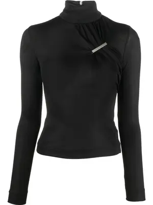 1017 Alyx 9sm Gathered Long Sleeve Top - Black