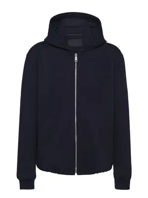 Prada Wool Zip-up Hoodie - Blue