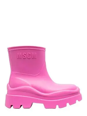 MSGM Lug-sole Ankle Rain Boots - Pink